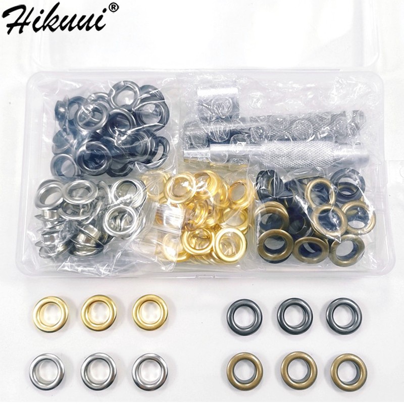 100 Sets 10mm Eyelets Buttons Metal Grommet Kit With Install Tools ...