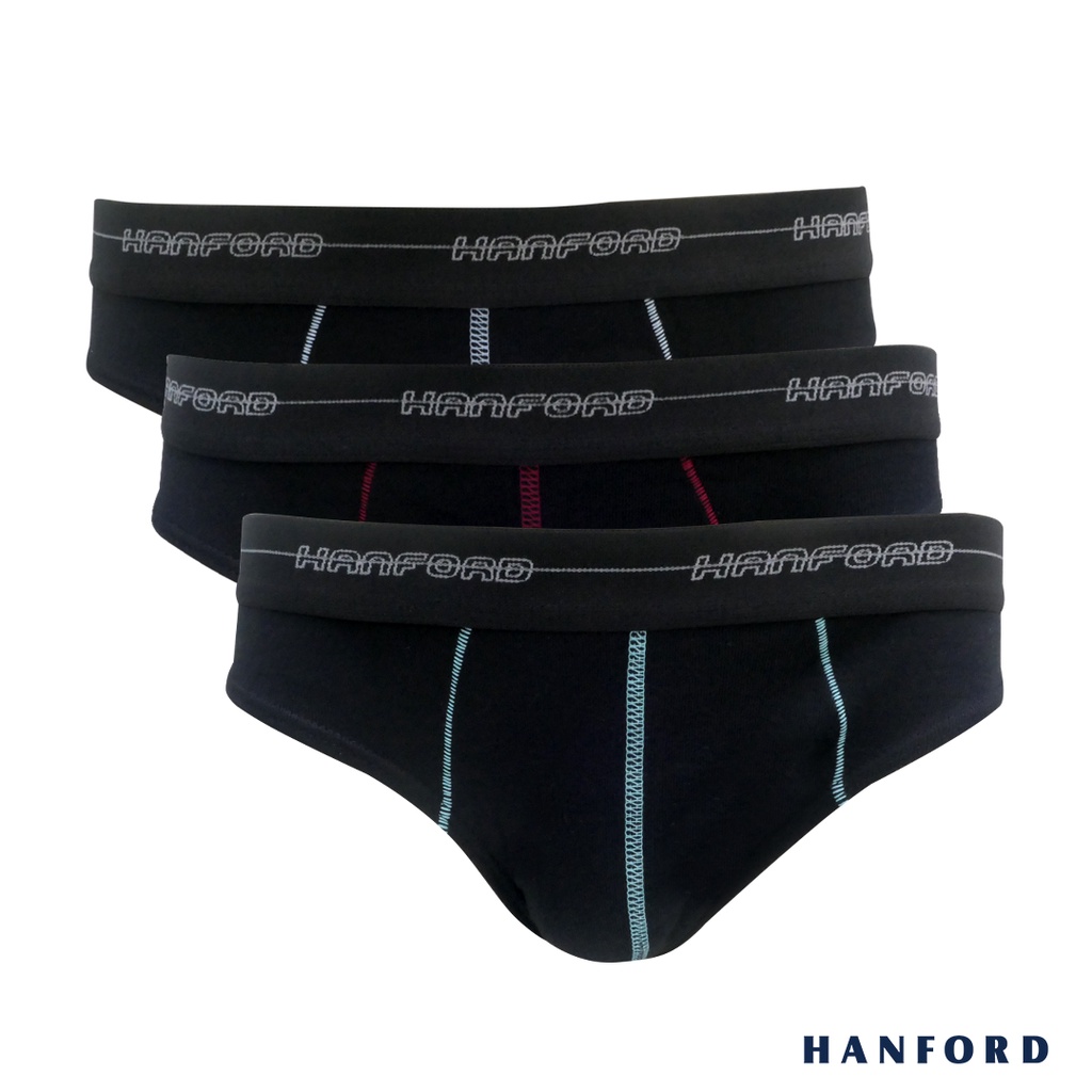 Hanford Men Contrast Briefs - Black (3in1 Pack) | Shopee Philippines