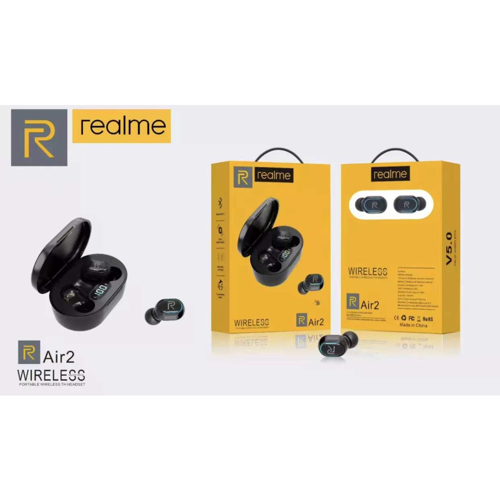 realme Air2 Wireless Earphones Portable 5.0 Stereo Sports Bluetooth ...