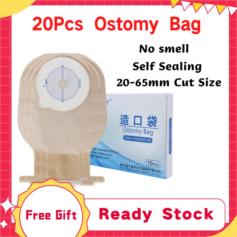 20Pcs Drainable One-pc System Ostomy Bag Self Sealing Colostomy Bag ...