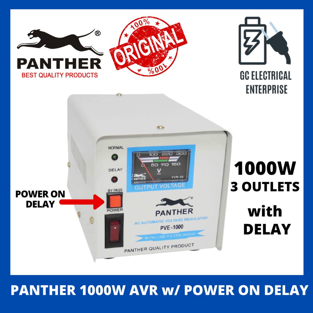 Panther AVR 1000W Relay Type w/ Power On Delay Automatic Voltage ...