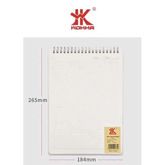HOKKA Premium 80Pages Quality Muji Style Notebook Spiral Steno Vertical ...