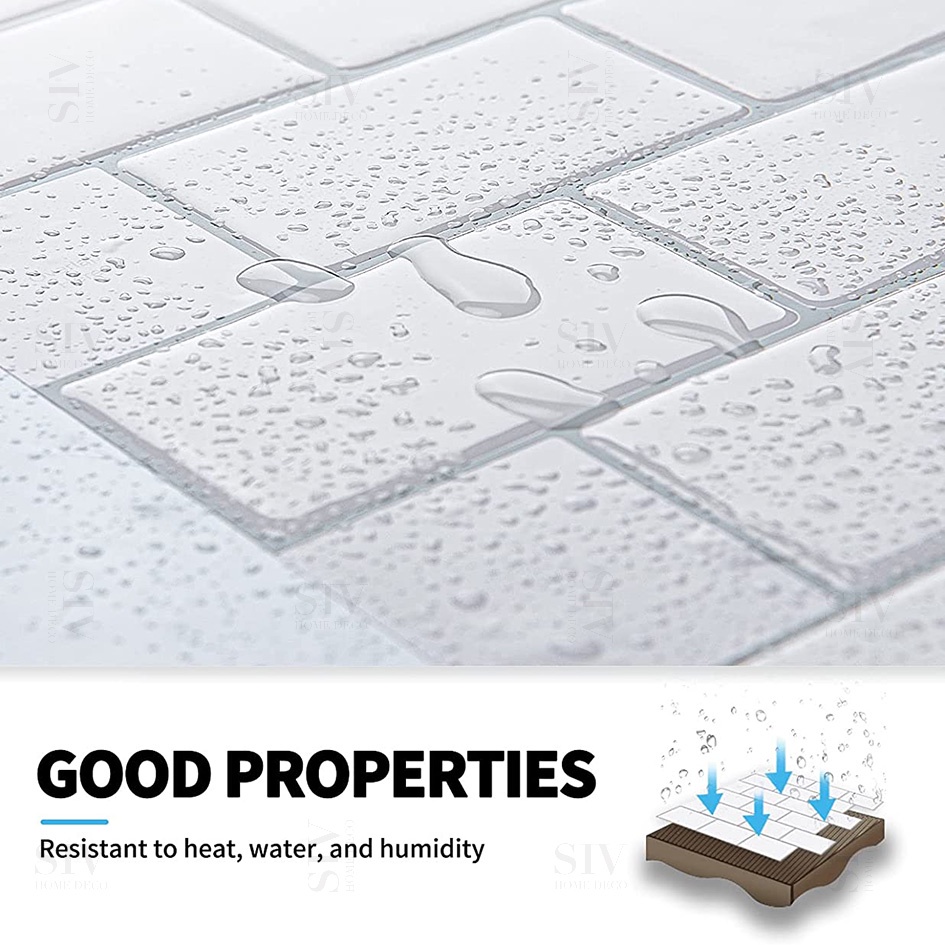 Siv Kitchen Wallpaper 3D Backsplash Subway Tiles Sticker Bathroom Self ...