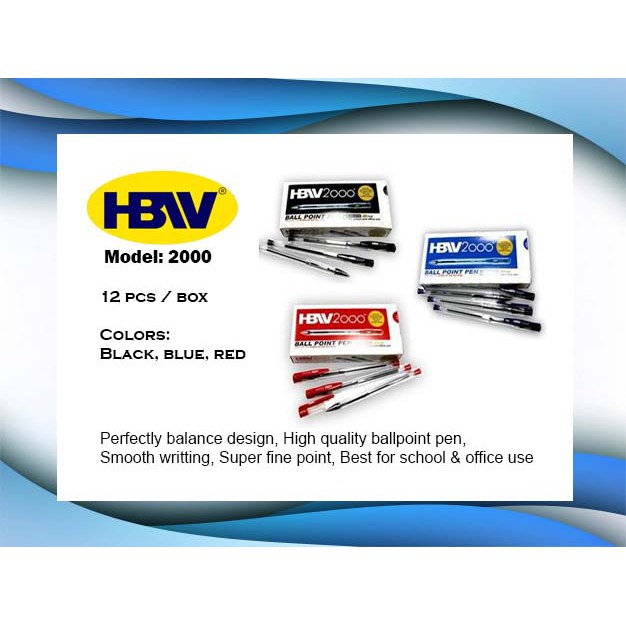 HBW 2000 ballpen (12pcs per box) | Shopee Philippines