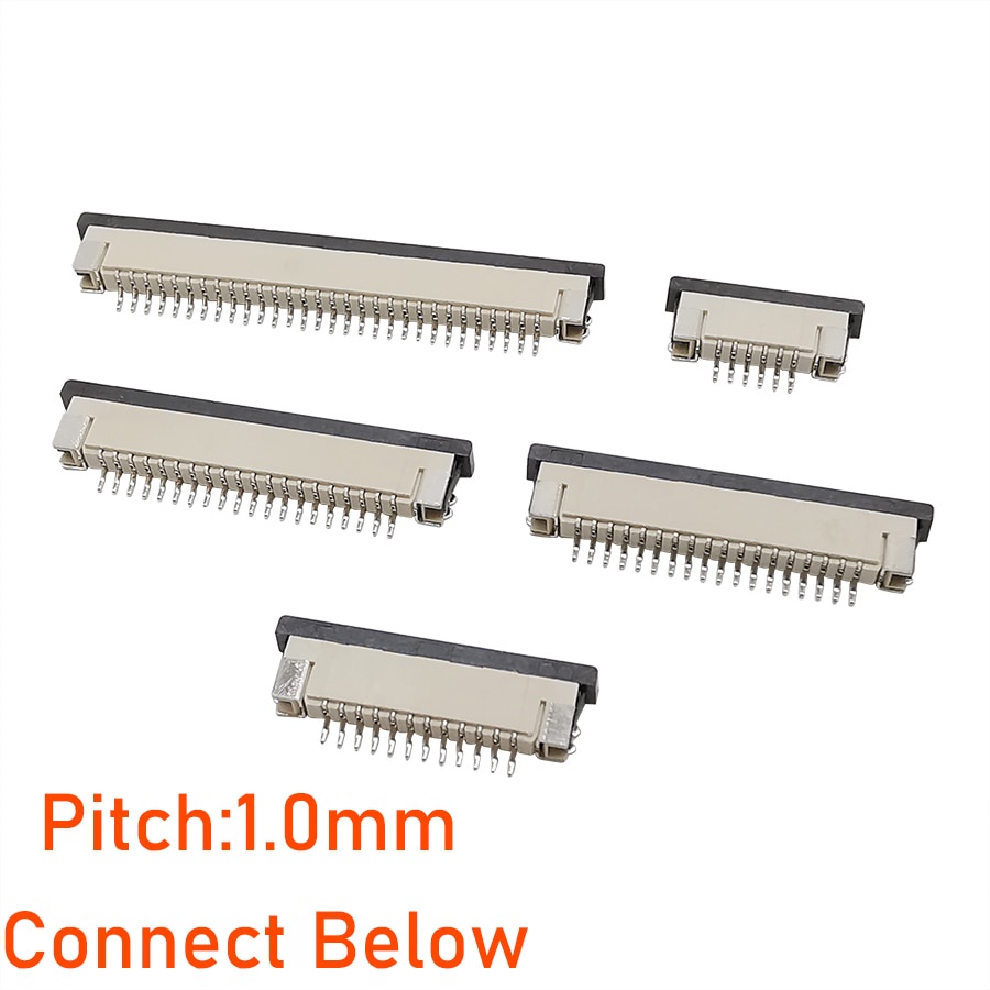 10Pcs/Lot FPC 1.0mm Pitch Flat Cable Connects Below Socket FPC FFC Connector 4P 6P 8P 10P 12P ...