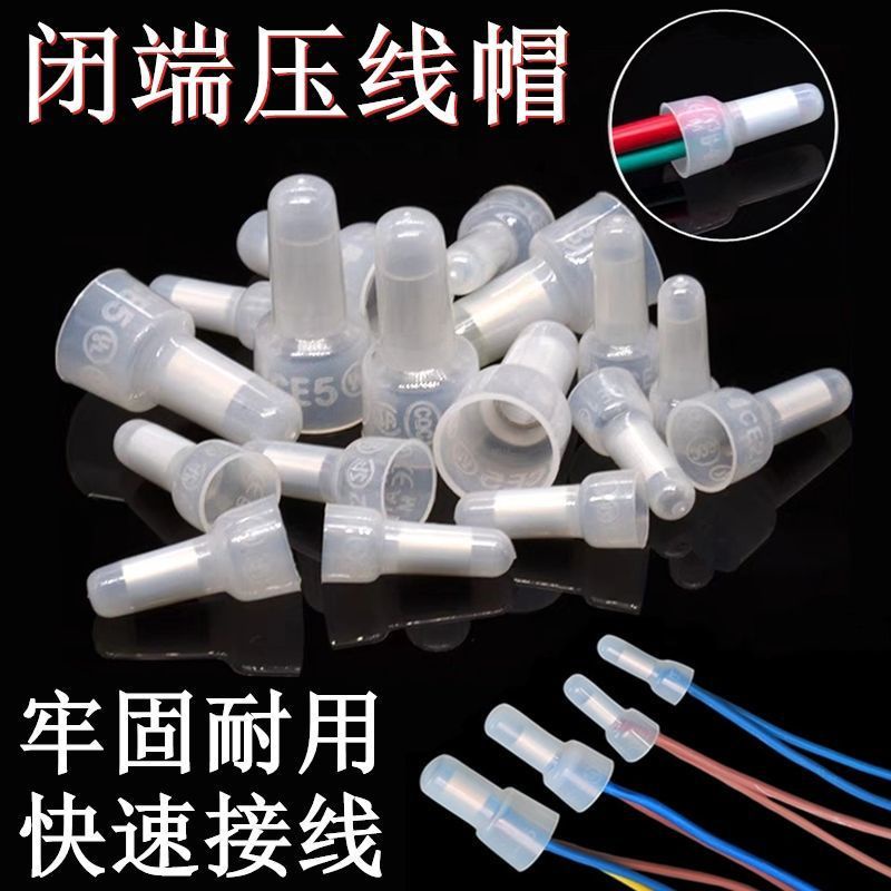 crimp terminal nylon closed end cap insulated connectors wire crimp ...