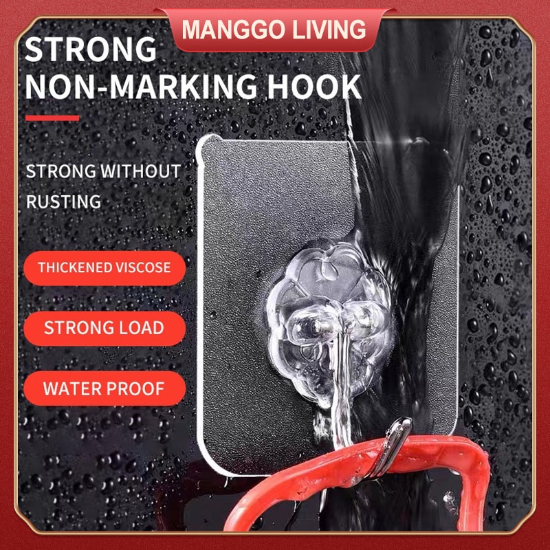 Adhesive Wall Hook Strong Self Sticky Door Wall Hanger Hooks Suction Heavy Load Rack ...