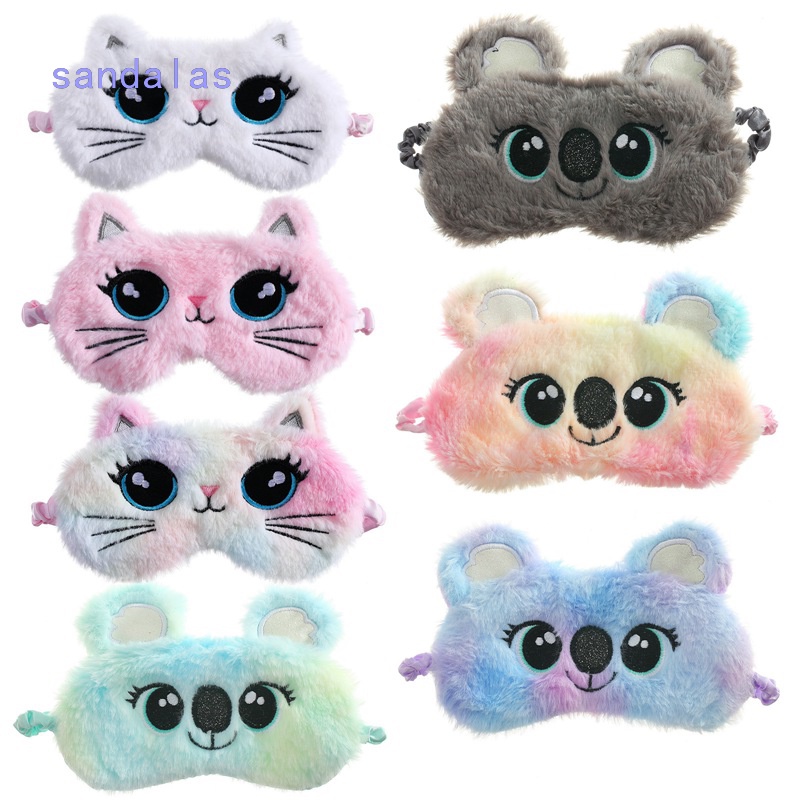 Sleep Mask Cartoon Koala Cat Eye Mask For Girls Kids Women Eye Covers ...