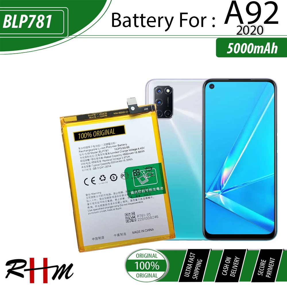 A92- 2020, A52 Battery, Model BLP781 5000mAh Original Quality Li-ion ...