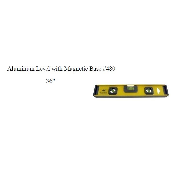 Butterfly Level Bar Aluminium / Aluminum Magnetic (Nibel) 36 Inch ...