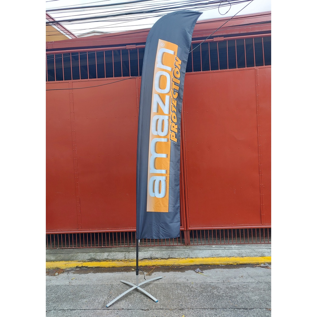CUSTOMIZED FEATHER ANGLED FLAG BANNER MICROFIBER FABRIC WITHOUT STAND | Shopee Philippines