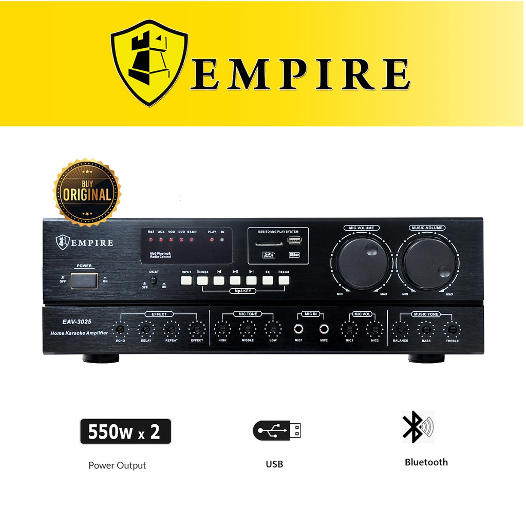 Empire EAV-3025 Professional Karaoke 550W Amplifier With Bluetooth (VPO ...