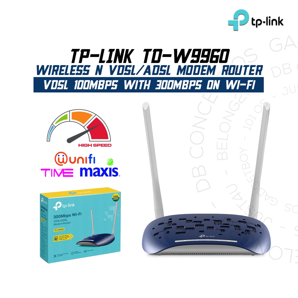 TP-LINK TD-W9960 - 300MBPS WIRELESS N VDSL/ADSL MODEM ROUTER FAST WIFI GAMING HIGH SPEED SUPPORT ...