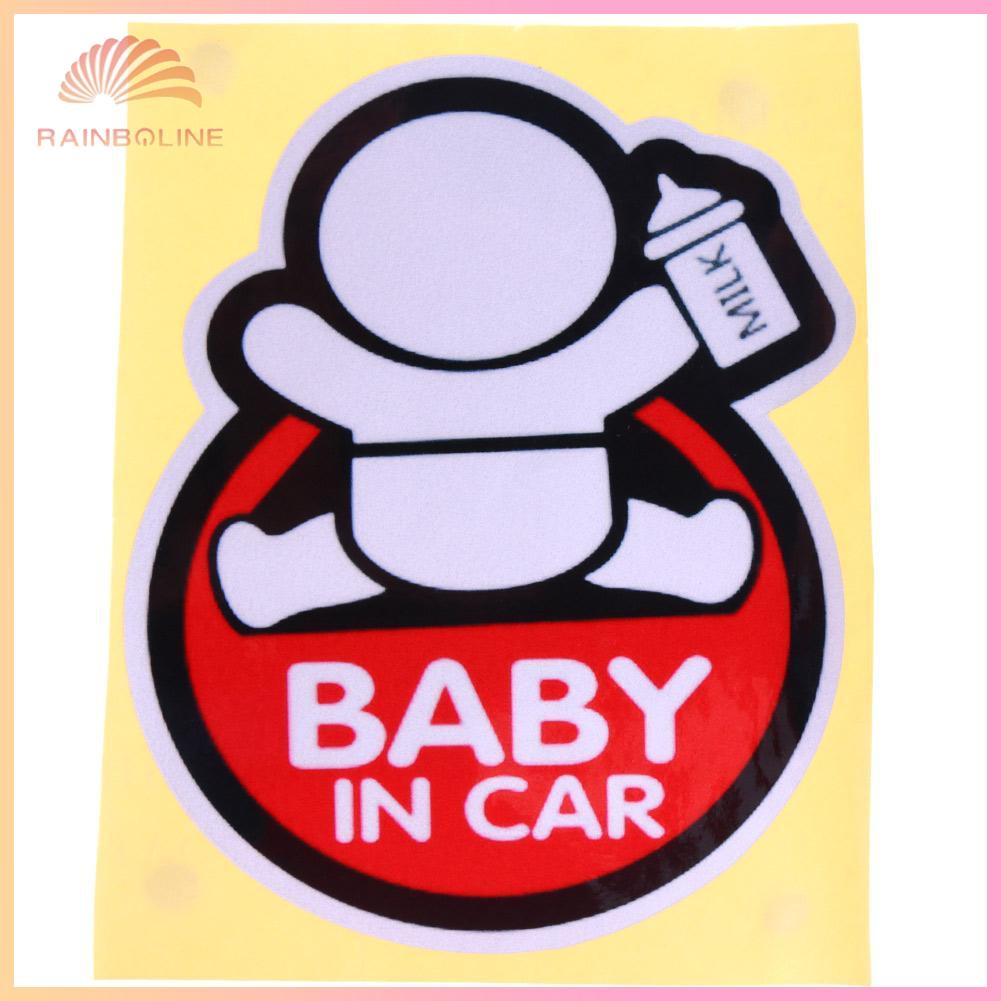 Reflective Baby In Car Decal Sticker Truck Window Safety Warning ...