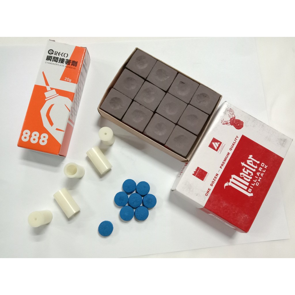 Master Chalk (12 pcs) with Master Tip , Phenolic Ferrule and 888 Glue ...