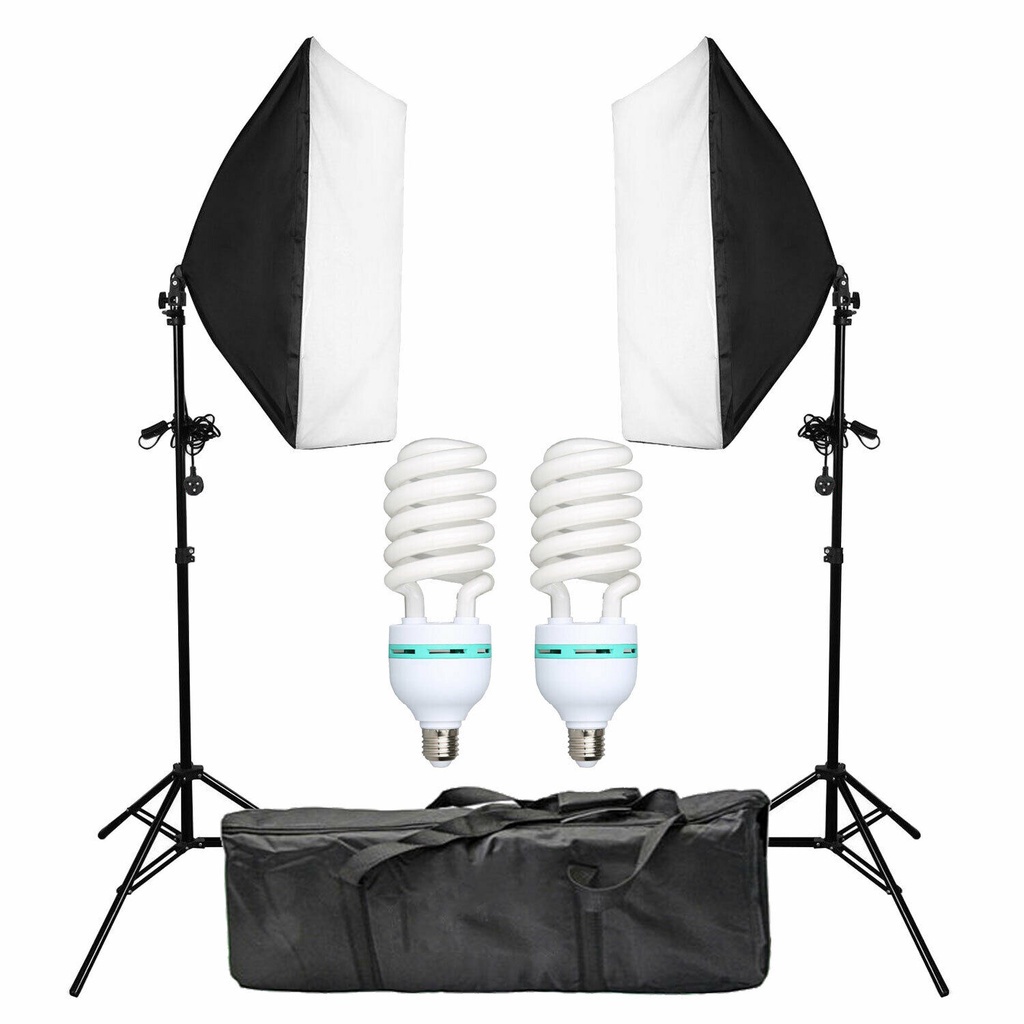 2x135W Photography Softbox Studio Continuous Video Lighting Soft Box ...