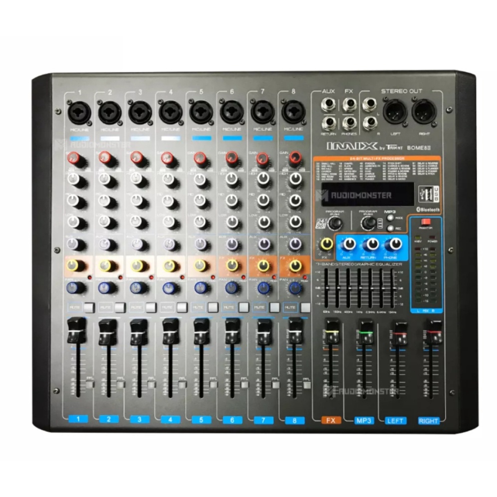 IMIX by Trident BOME 8II 8'' Channel Professional Powered Mixer ...