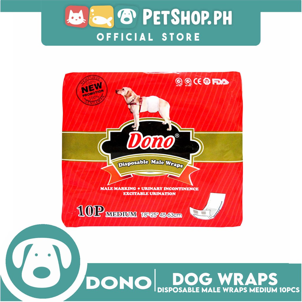 Dono Disposable Male Dog Wrap (Medium) Set of 10pcs | Shopee Philippines