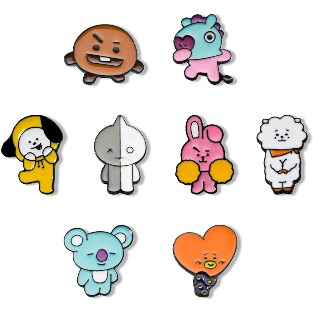 KPOP BTS Brooch BT21 Army Bangtan Cute Enamel Lapel Pin for Children ...