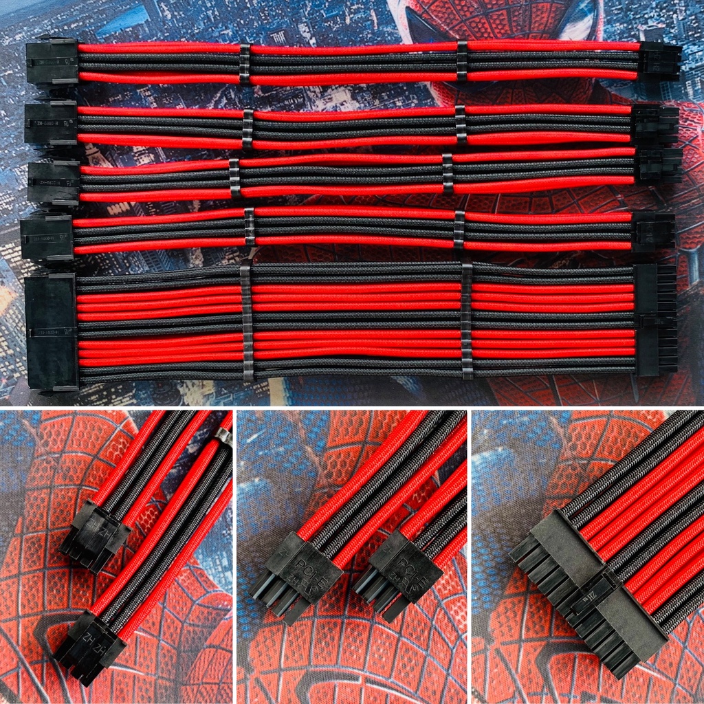 PSU Extension Cable Kit White Black Red Orange Pink | Shopee Philippines