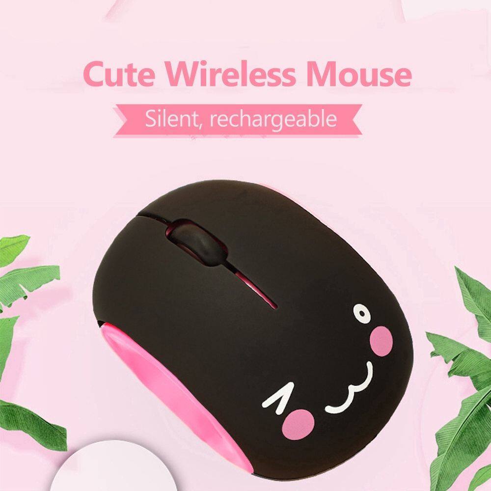 2.4G Cute Cartoon Wireless Mouse Rechargeable Silent Mouse Ergonomic ...