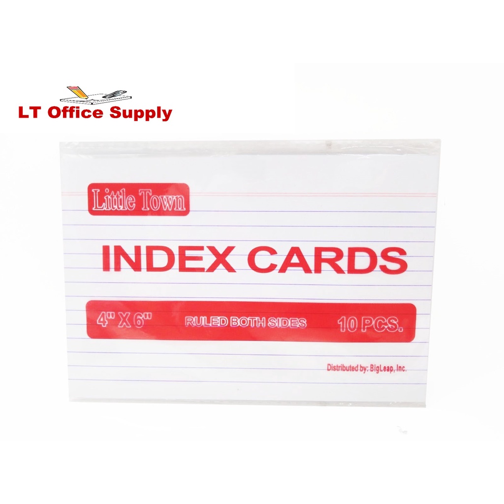 1 Pack/ 10 Pieces Index Card Ruled both Sides 4" X 6" Inches | Shopee ...