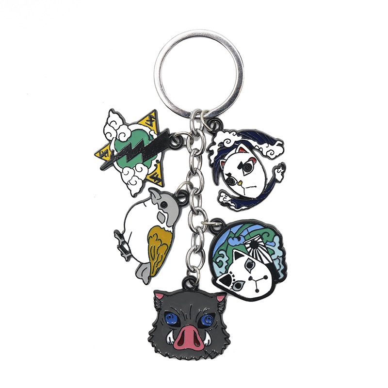 Hot Anime Jewelry Demon Slayer Keychain Tanjirou Nezuko Inosuke Figure ...
