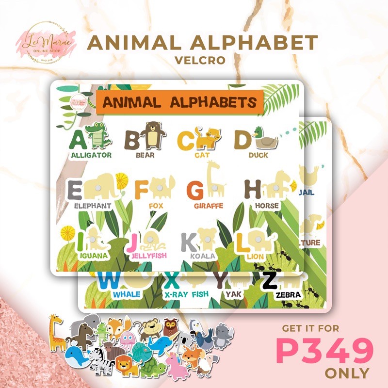 ANIMAL ALPHABET ABC Animals Alphabets Animals Velcro Busy Book ...