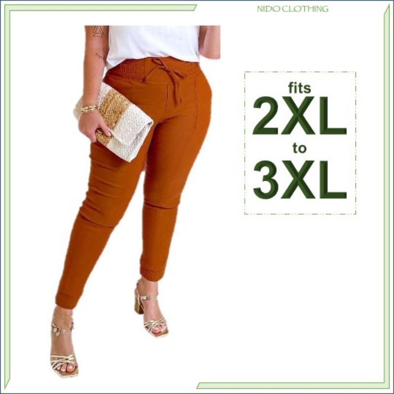 PLUS SIZE String Pants High Waist (fits 2XL to 3XL) | Shopee Philippines