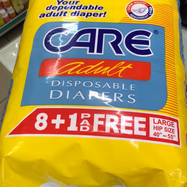 Care Adult diapers Large 8+1 | Shopee Philippines