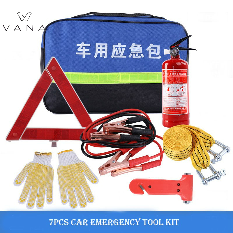 VANA 7pcs First Aid Kit Automobile Emergency Tools Storage Bag Portable ...