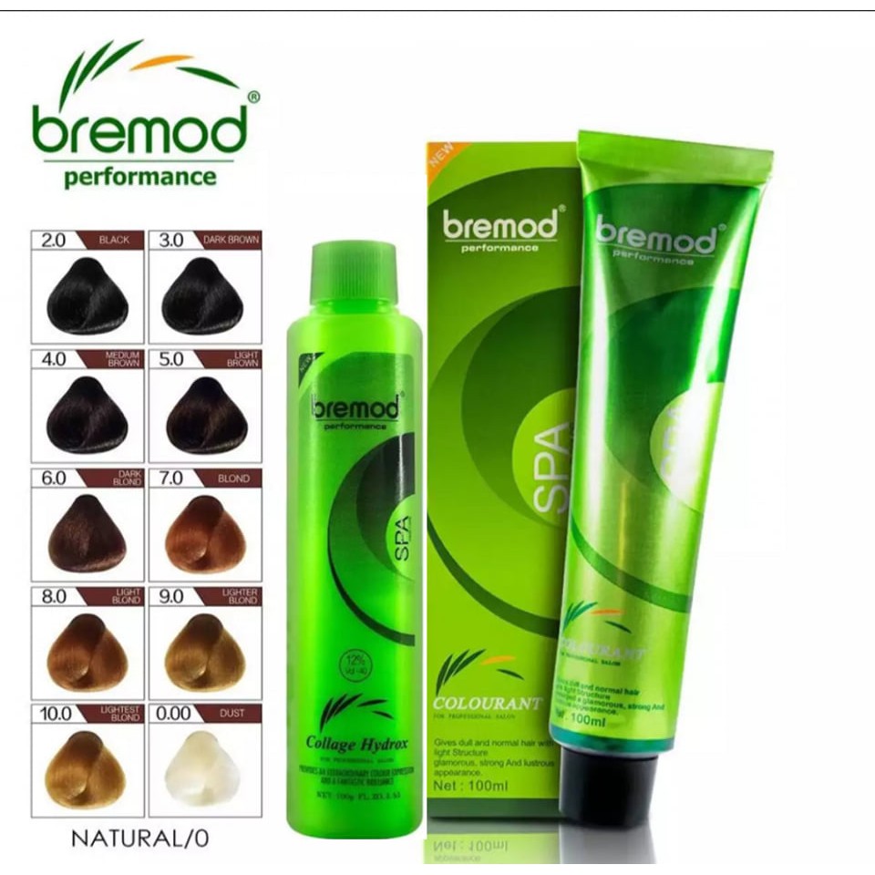 4.0Medium brown bremod hair color 100 ml with oxidizing cream 100ml ...