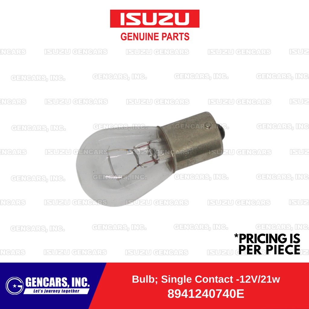 Isuzu Bulb; Single Contact -12V/21w (8941240740) (Genuine Parts ...