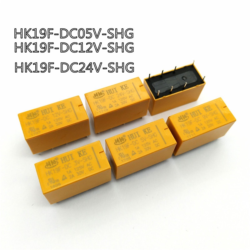 Original 100PCS Coil DPDT 8 Pin 2NO 2NC Mini Power Relays PCB Type HUI ...