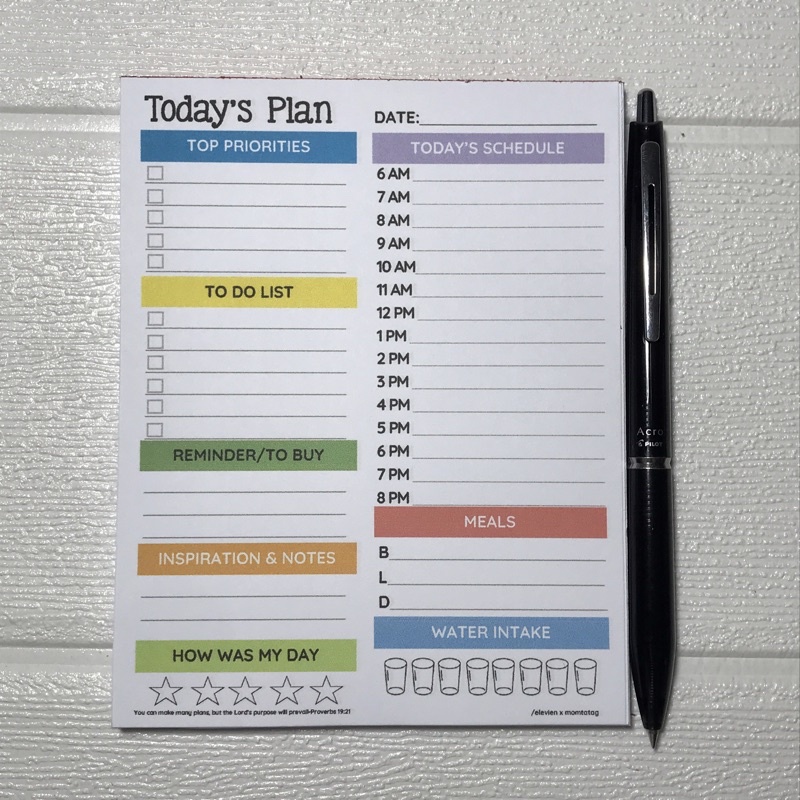 Daily Planner Notepad Productivity Planner Mininalist Handmade 5designs ...
