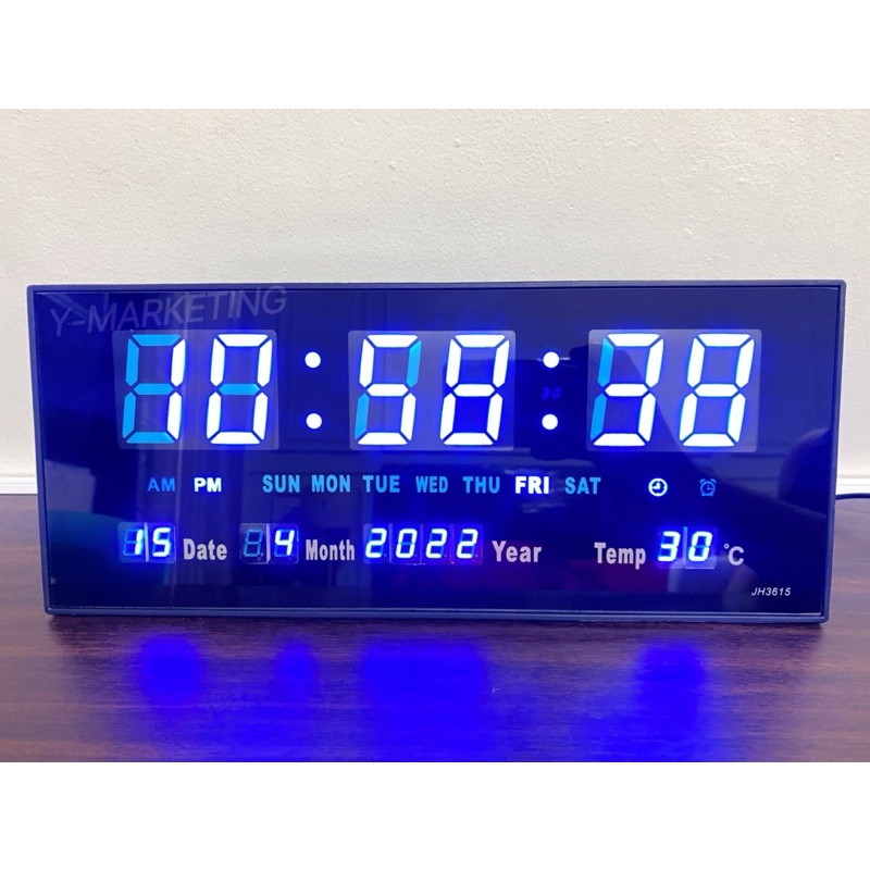 (JH3615) 15” LED Digital Calendar Clock Wall-Hang & Stand With Alarm ...