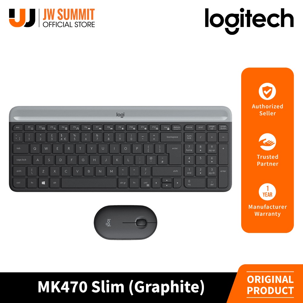 Logitech MK470 Slim, Compact, and Quiet Wireless Keyboard and Mouse ...