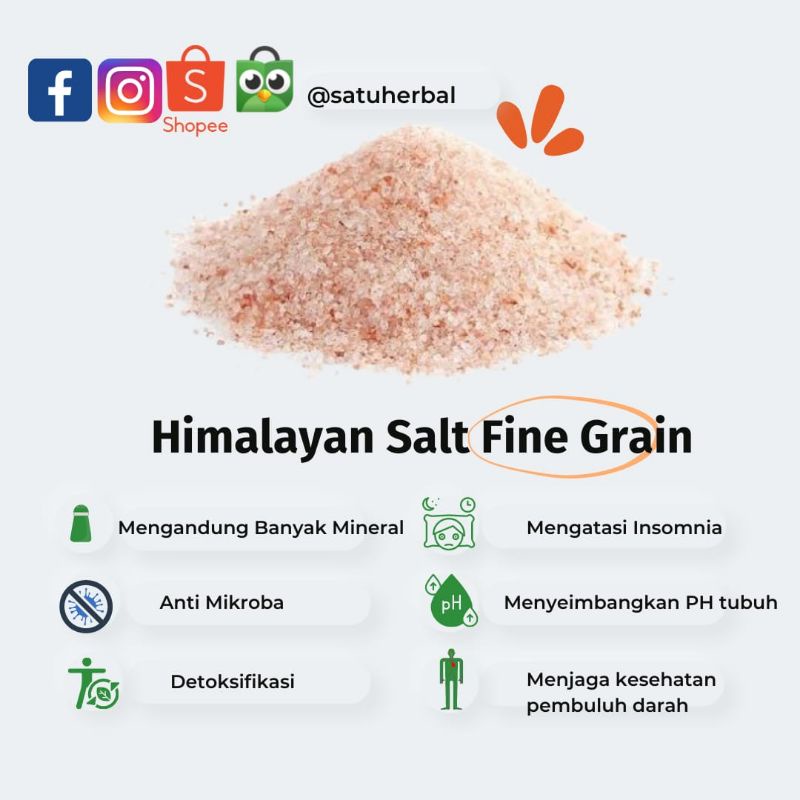Himalayan salt Original himalayan salt fine grain Super Packing 1kg ...