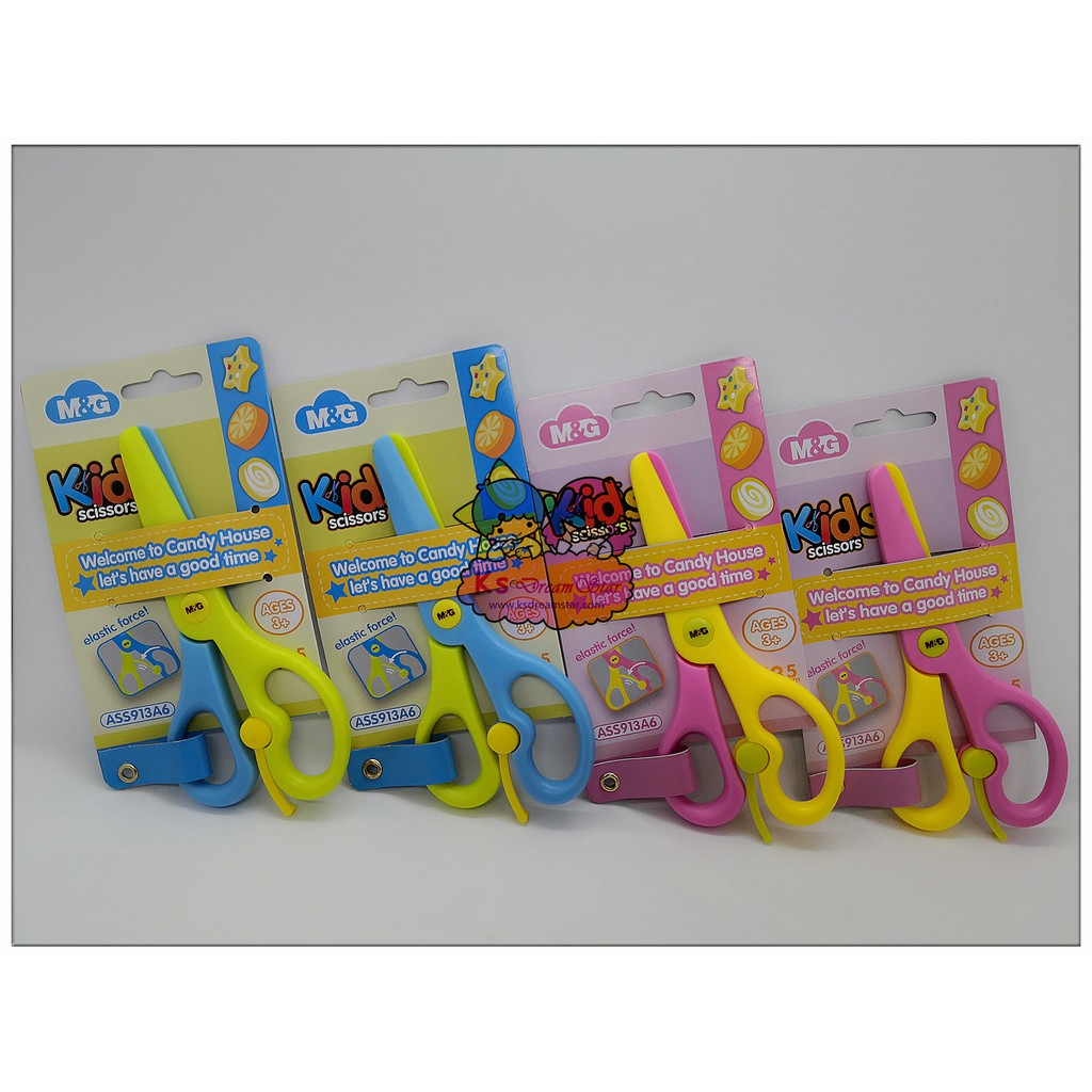 Safety Round Head Plastic Scissors Student Children Kids Gunting Budak ...