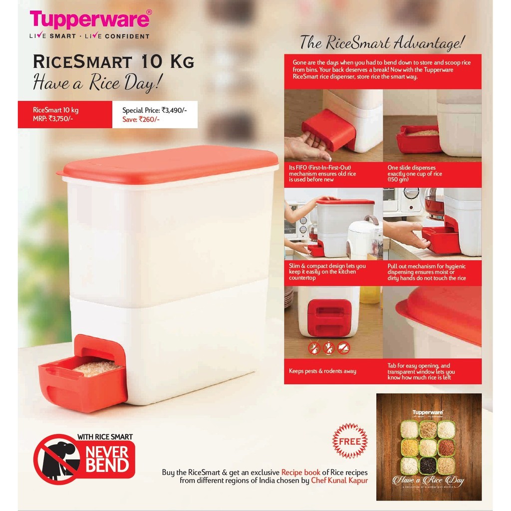 Rice smart 10k Tupperware Rice Dispenser | Shopee Philippines