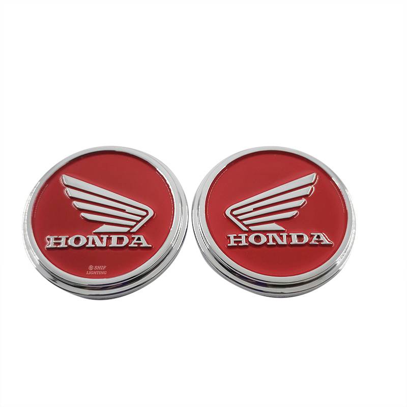 1 Pair ABS Red HONDA Wing Logo Motor Decorative Emblem Badge Sticker ...