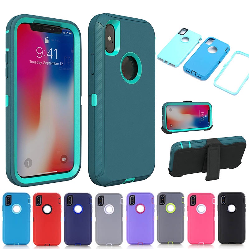 Armor Phone Case For iPhone X XS Max XR 7 8 Plus Case Hybrid Shockproof ...