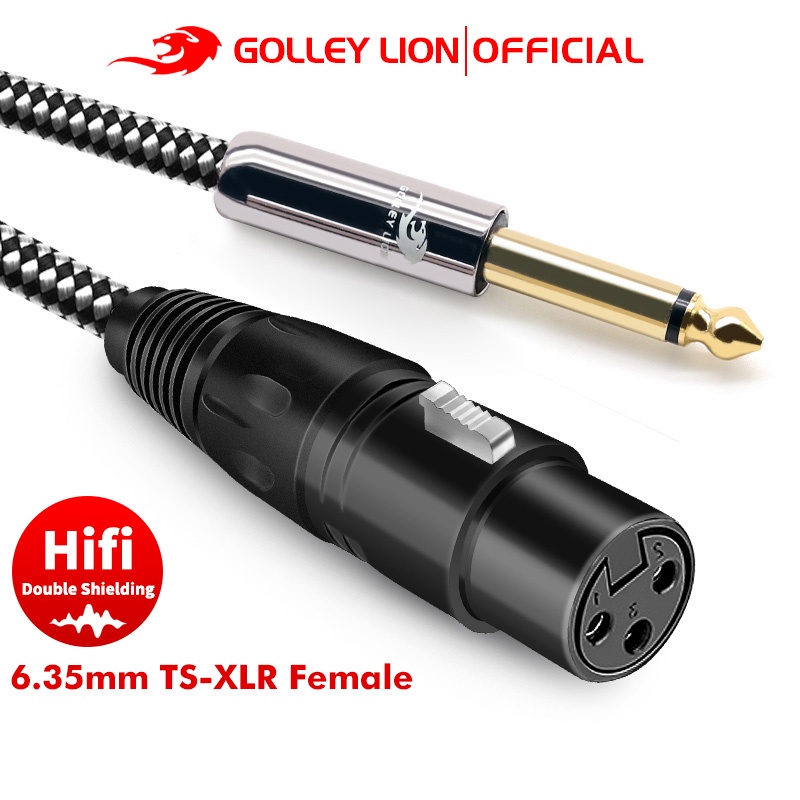 GOLLEY LION 1/4 Inch 6.35mm Mono Ts To Xlr Female Audio Cable For ...