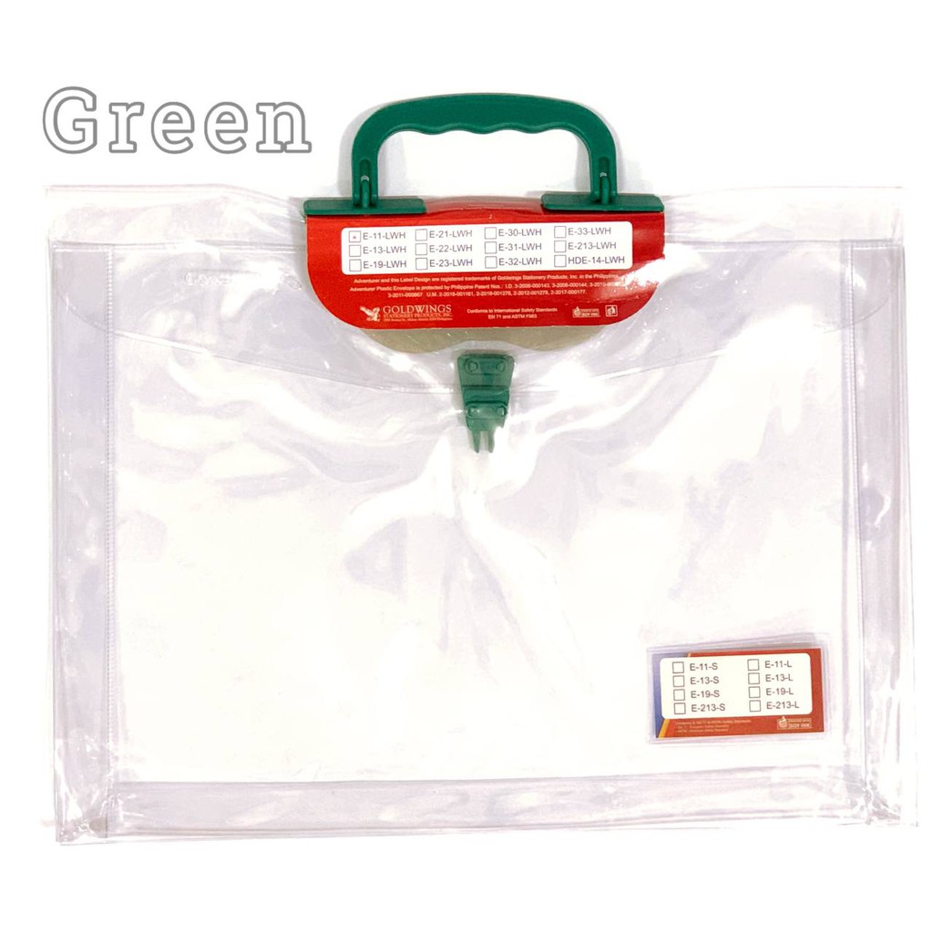 Adventurer Expanding plastic Envelope transparent with handle Push lock ...