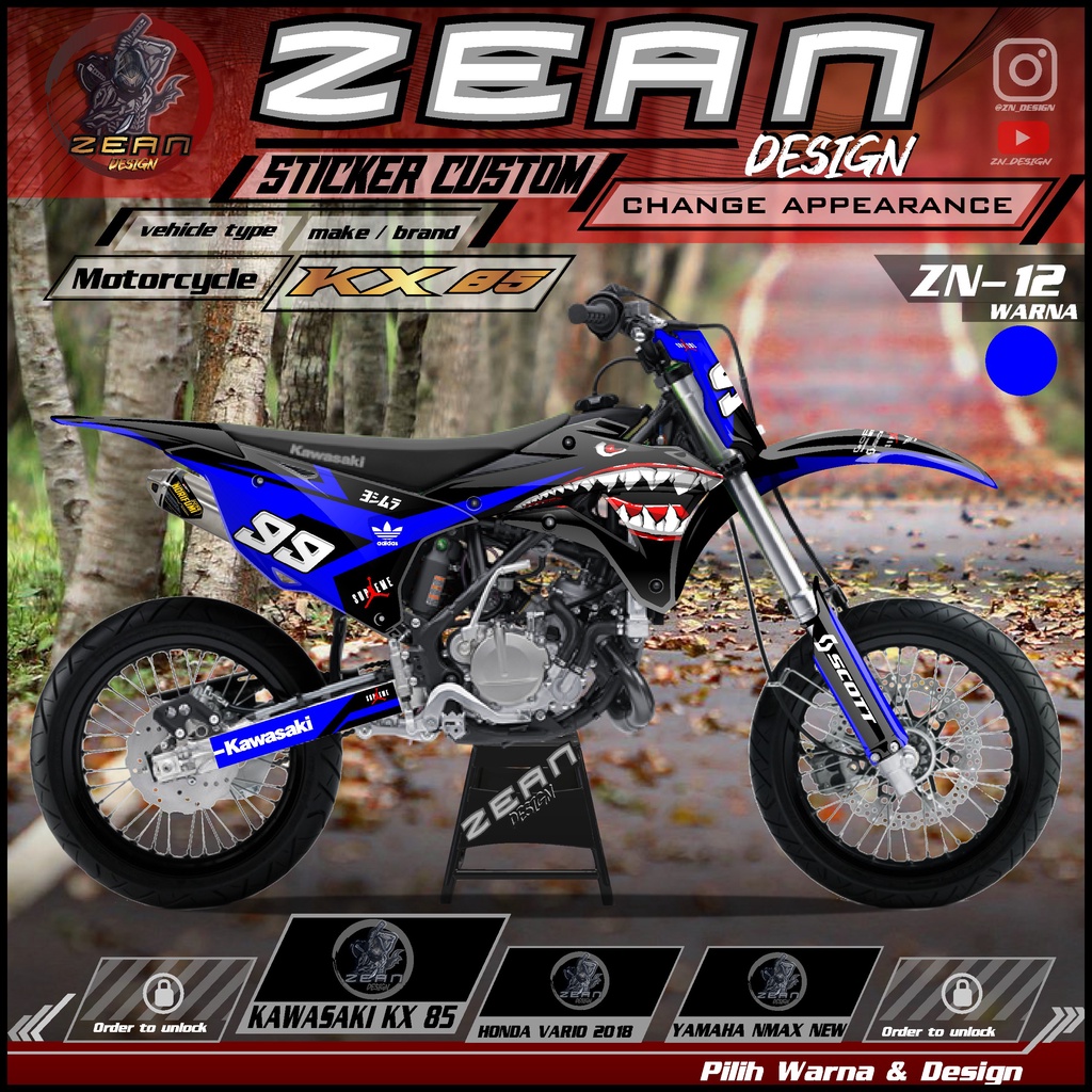 Kawasaki KX85 Fullbody Cross Motorcycle Sticker Decal - KX 85 Sticker ...