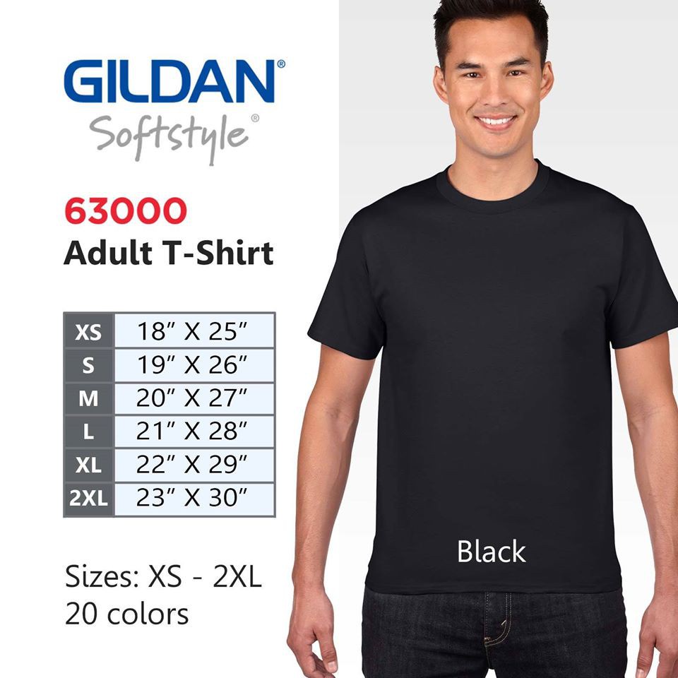 Gildan Softstyle Black 63000 100% Cotton Plain Tshirt Unisex Shirt ...