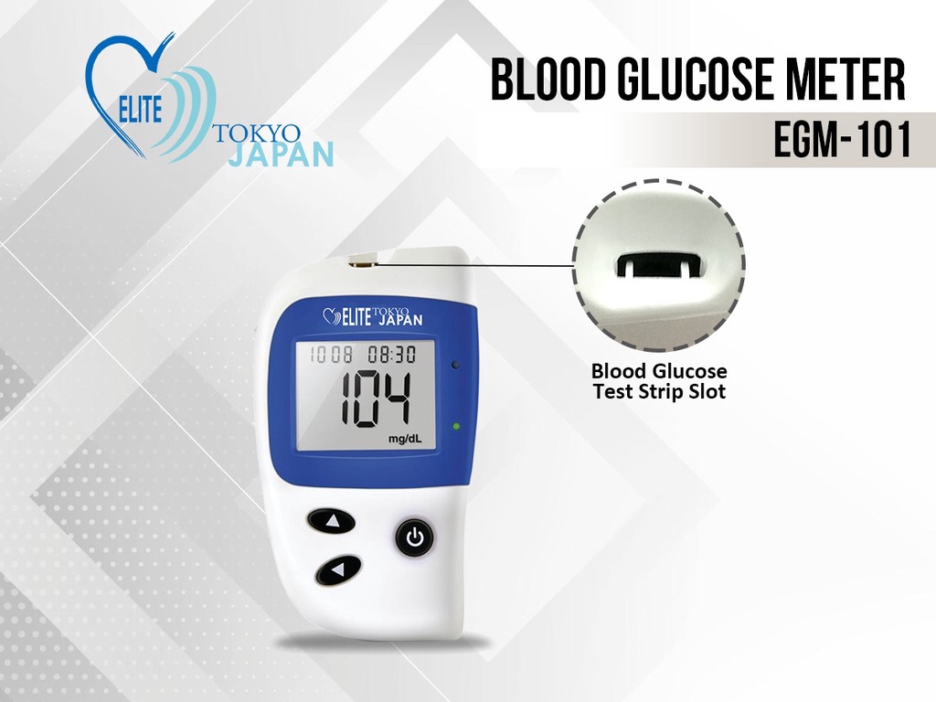 ELITE TOKYO JAPAN EGM101 Blood Glucose Meter Glucometer Monitoring ...