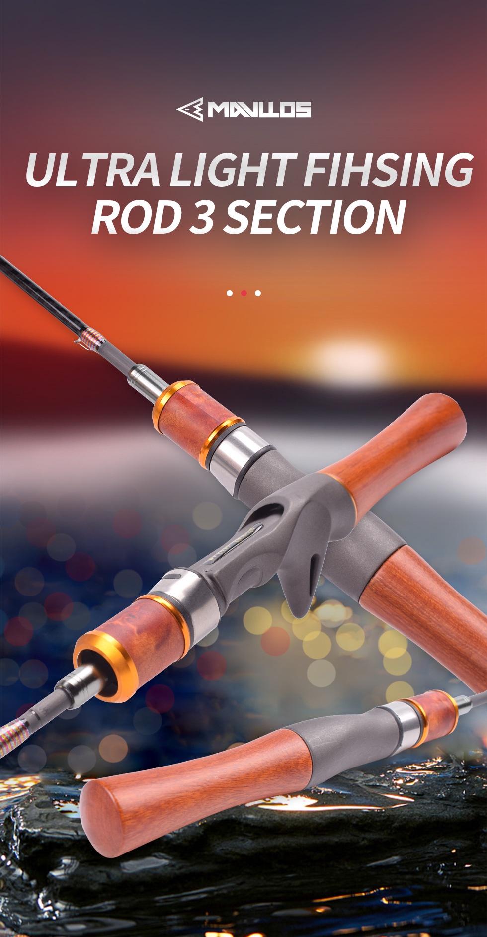Mavllos 3 Section Ultralight Fishing Rod Spinning Casting Rod Fast ...