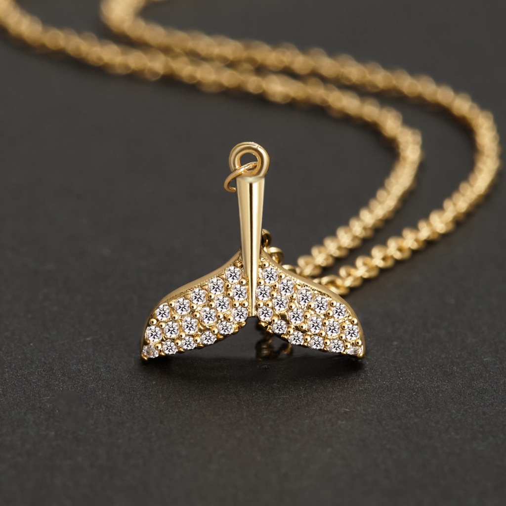 Korean version of the fishtail dolphin necklace ins simple temperament ...