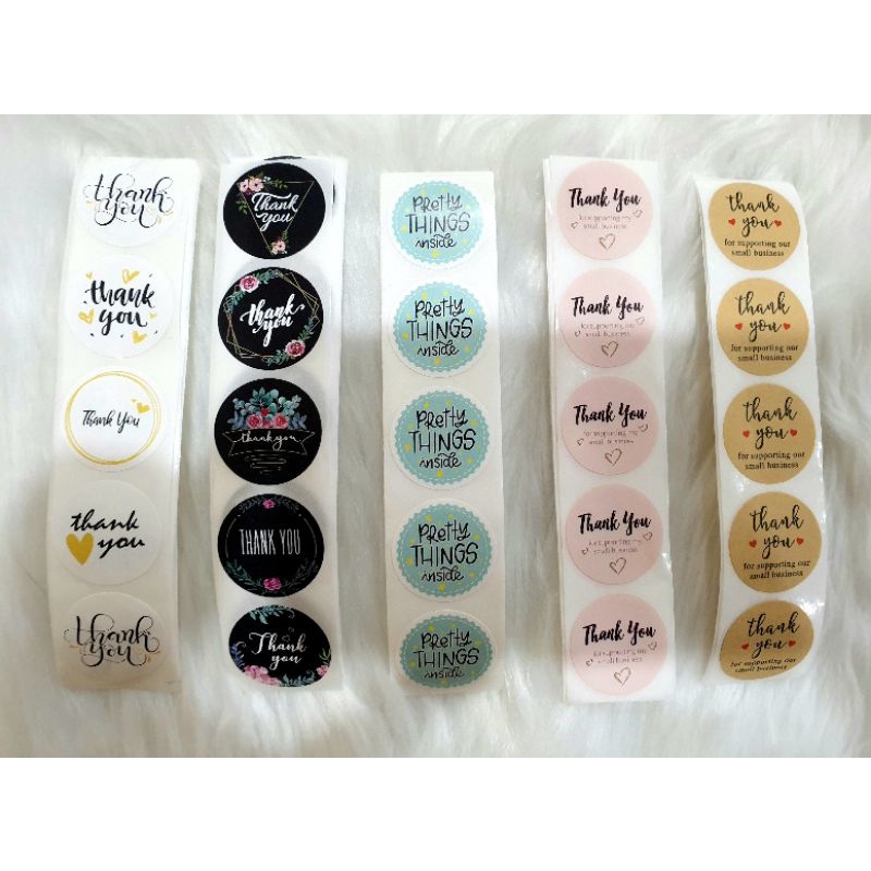 100pcs Thank You sticker for label packaging - 1 inch diameter | Shopee ...